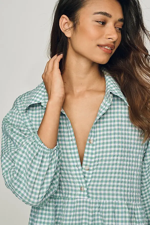 Maeve Bettina Tiered Mini Shirt Dress