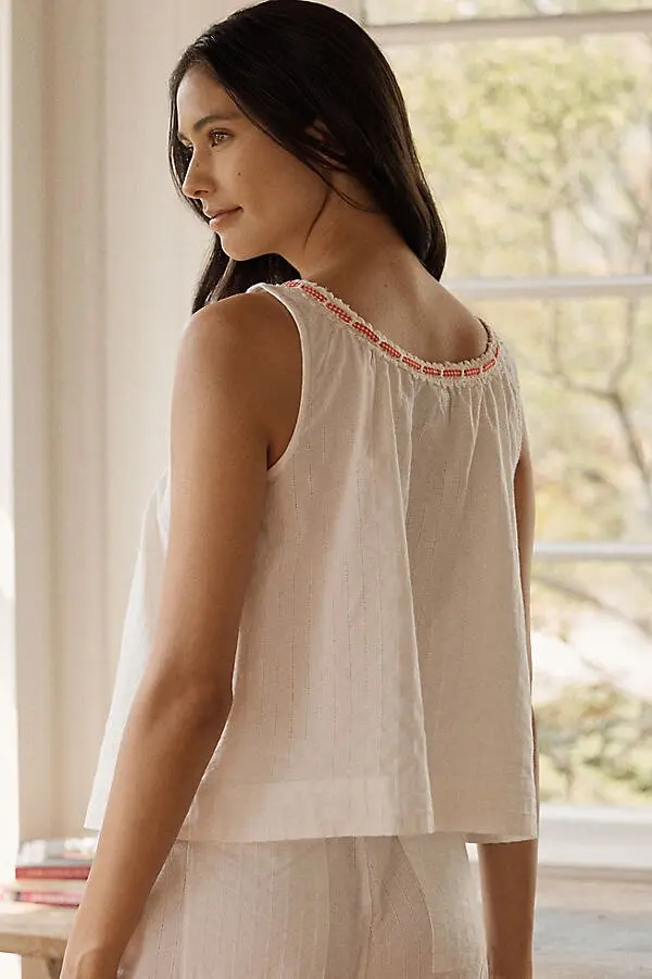 DAMSON MADDER Elodie Cotton Button Front Cami
