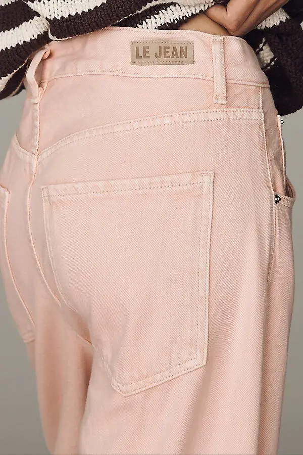 LE JEAN Luna High-rise Relaxed Wide-leg Jeans - Peachy