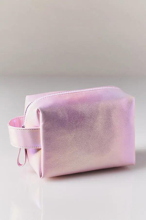 Anthropologie Metallic Cosmetic Bag - Pink