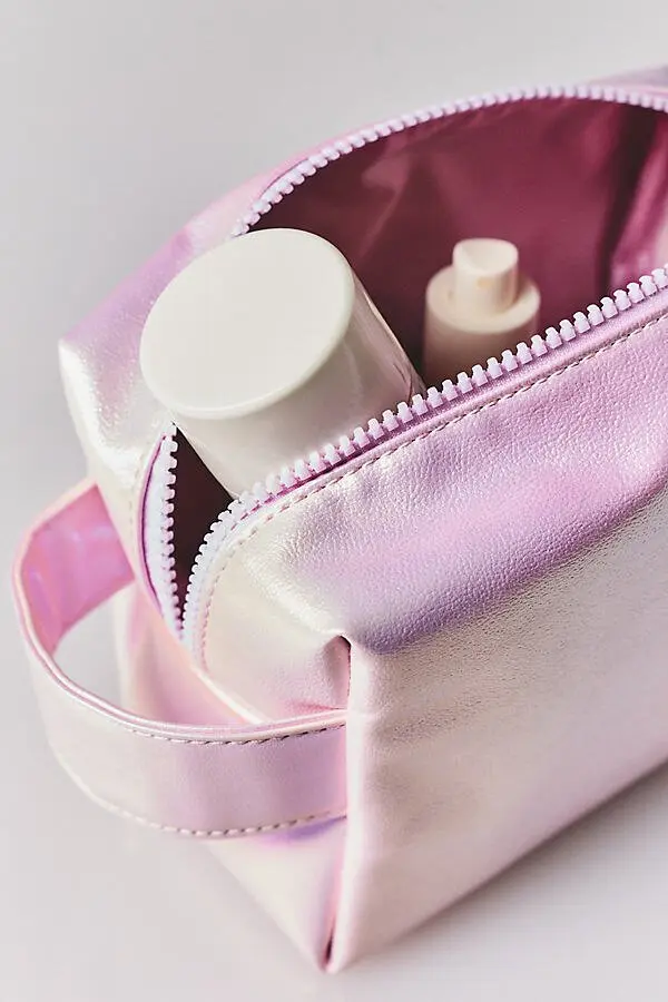 Anthropologie Metallic Cosmetic Bag - Pink