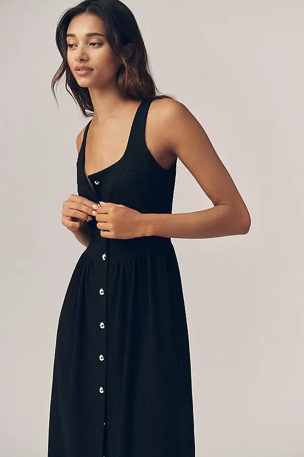 NATION LOS ANGELES Laurel Midi Dress - Black