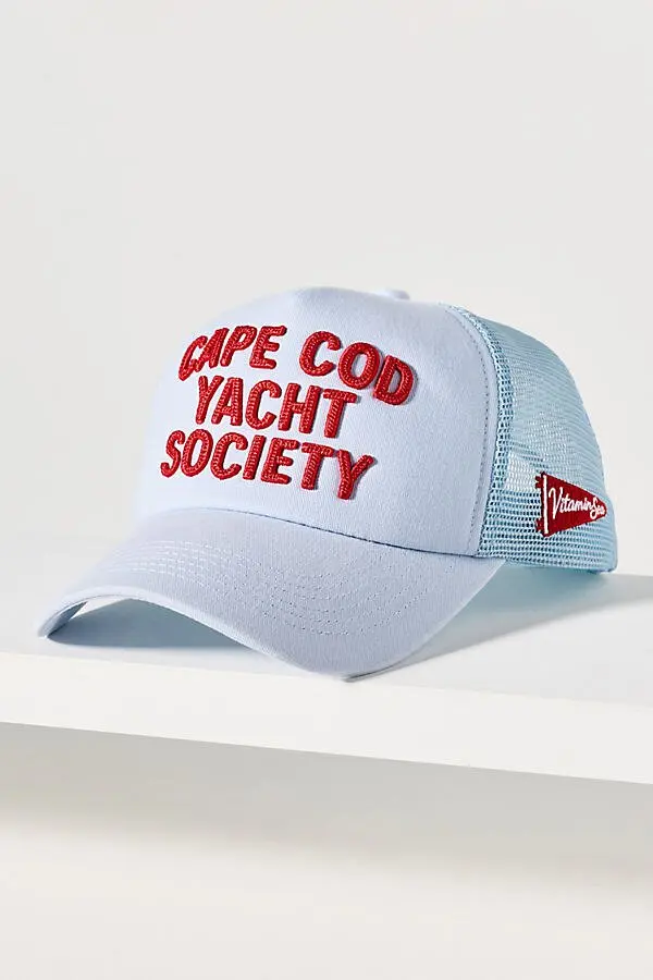 WORN/WEST Saint Barths Regata Club Patch Trucker Hat - Blue