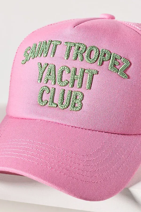WORN/WEST Saint Barths Regata Club Patch Trucker Hat - Pink