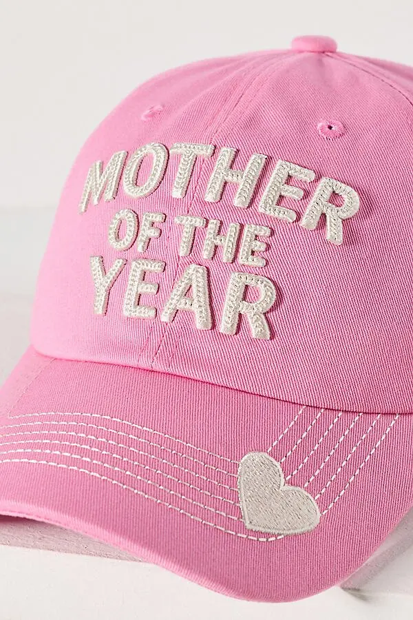 WORN/WEST Mother Of The Year Baseball Cap - Pink