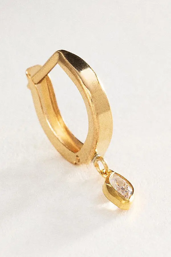 SET & STONES 14k -filled Cubic Zirconia Hoop Earrings