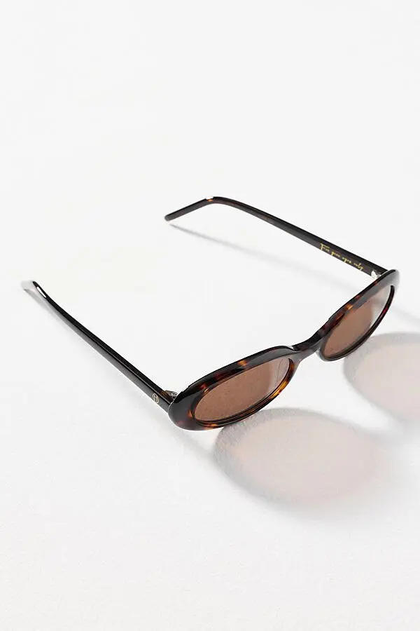 HEAVEN MAYHEM Esme Slim Oval Sunglasses - Tortoise