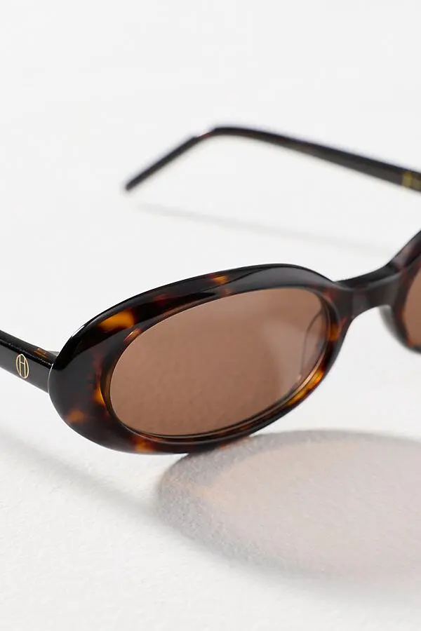 HEAVEN MAYHEM Esme Slim Oval Sunglasses - Tortoise
