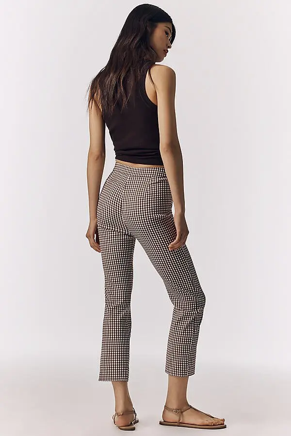 Astr The Label Alma Pants Gingham Checkered Trousers - Brown Gingham