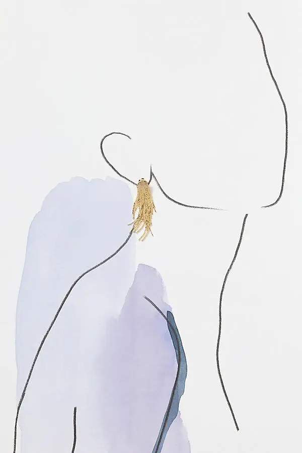 Anthropologie Metal Fringe Drop Earrings - Gold