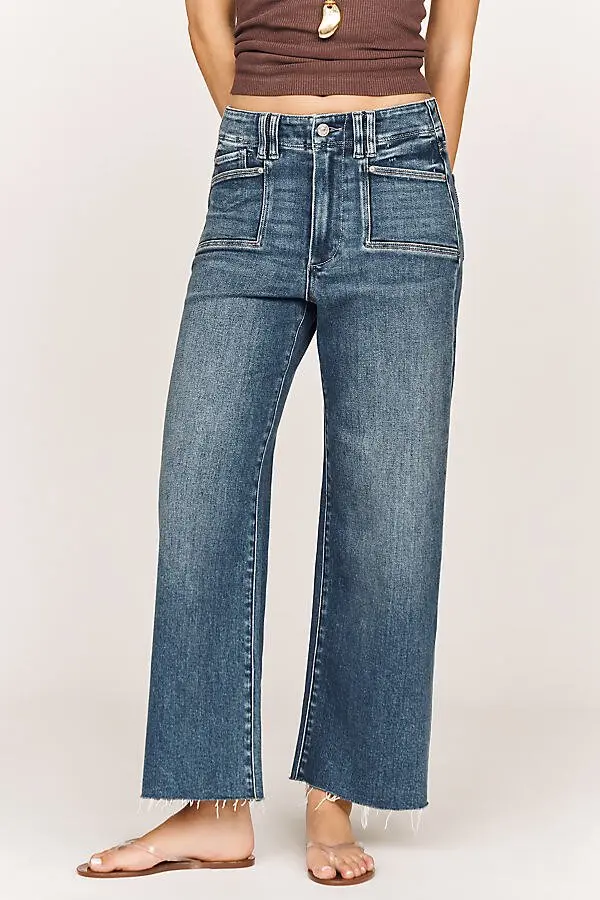 Paige Anessa High-rise Crop Wide Leg Jeans