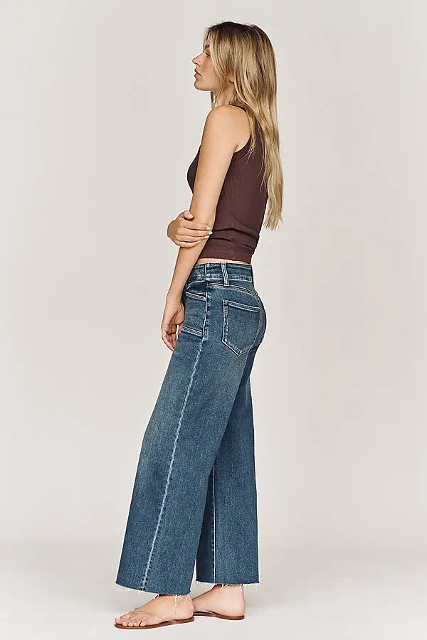 Paige Anessa High-rise Crop Wide Leg Jeans