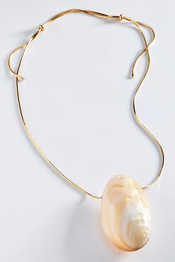 Anthropologie Mother Of Pendant Necklace - Pearl