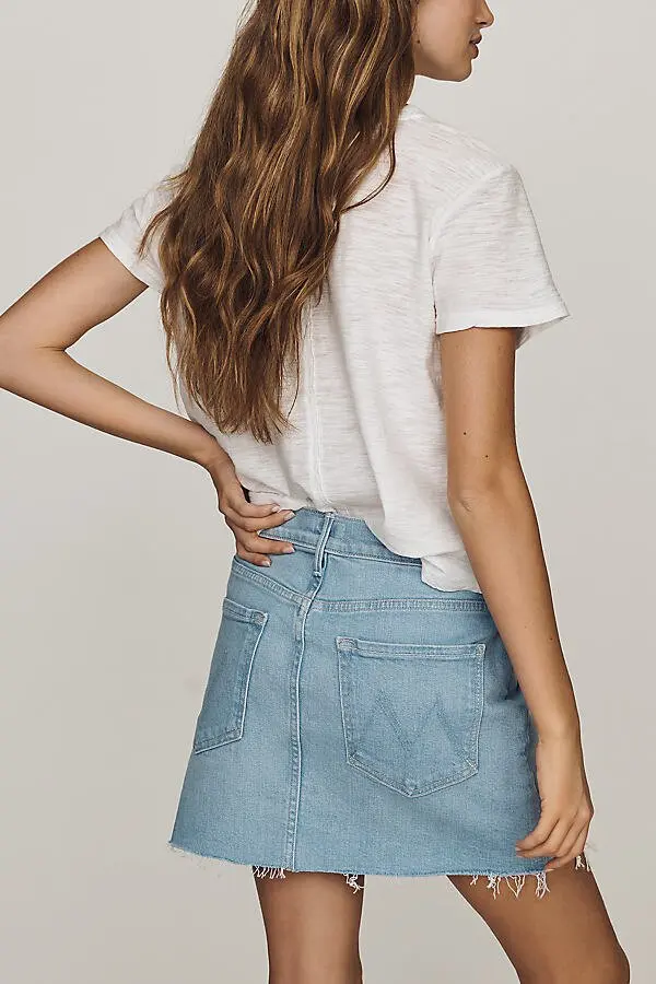 MOTHER Vagabond Denim Mini Skirt