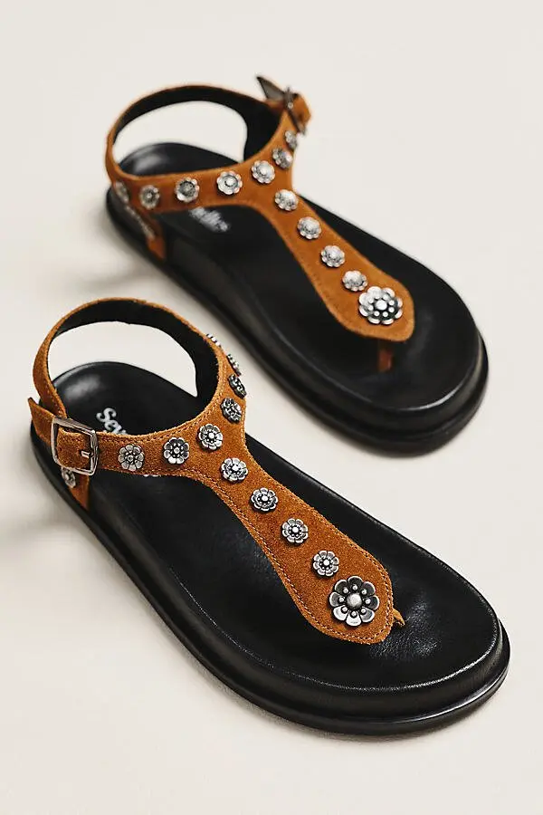 Seychelles Studded T-strap Sandals