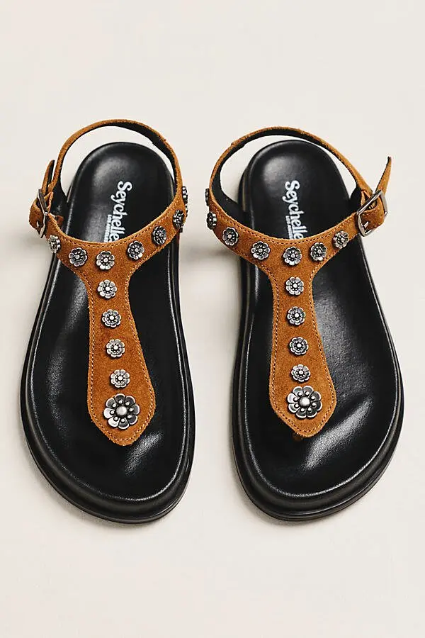 Seychelles Studded T-strap Sandals