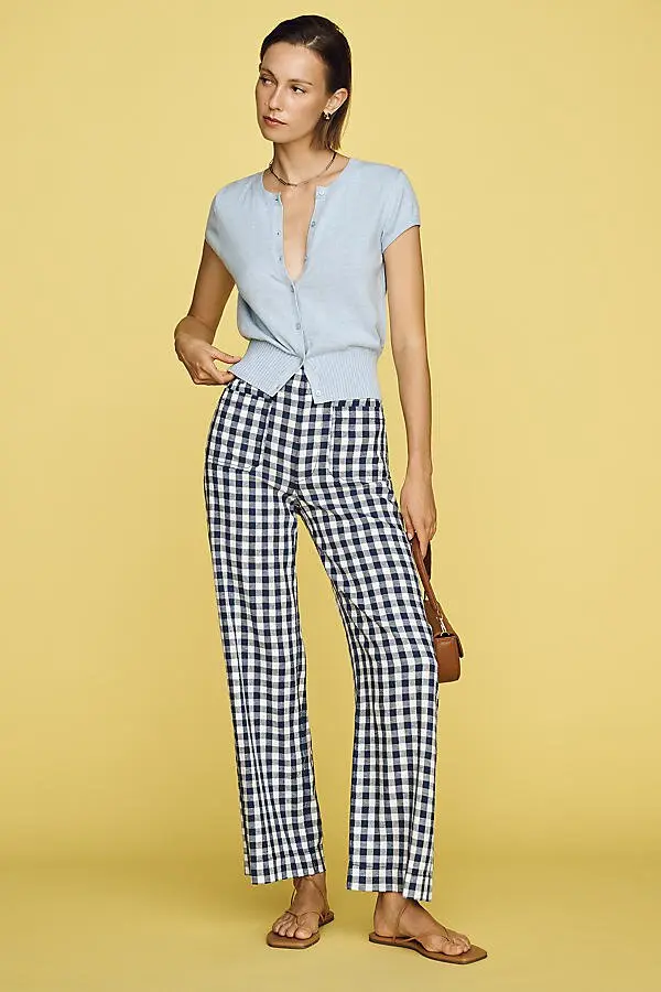Maeve Colette Linen Stretch Wide Leg Pants