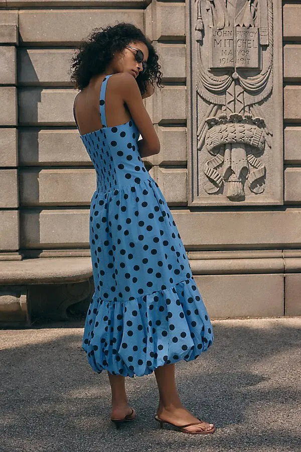Maeve Drop-waist Midi Dress - Blue Dot