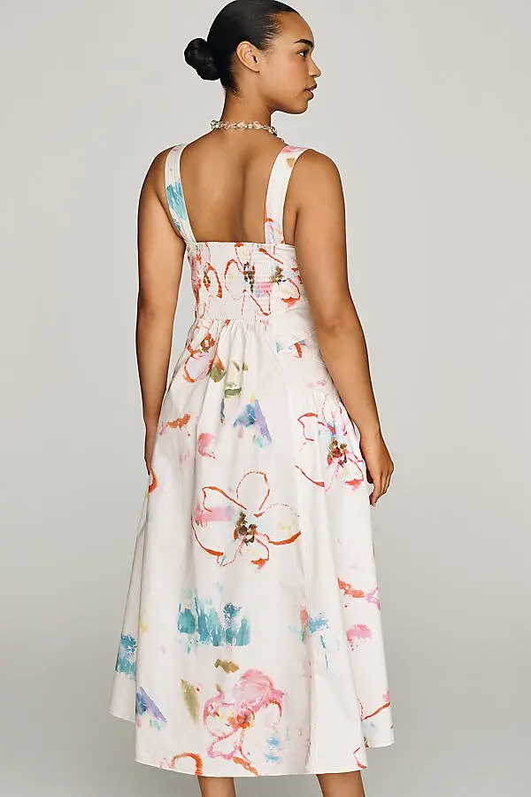 PILCRO Drop Waist Midi Dress
