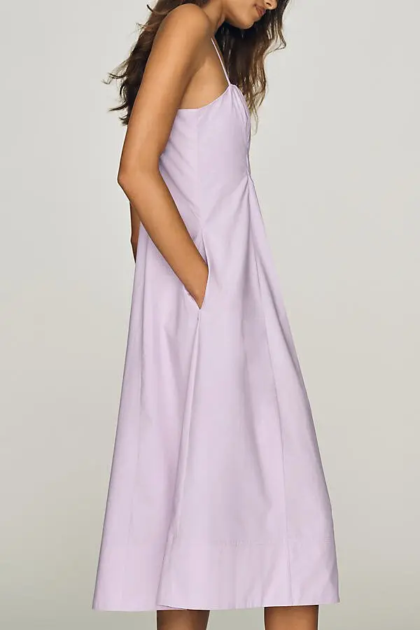 purple a line midi dress Ana