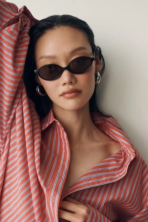 I-SEA Mini Oval Sunglasses - Black/smoke