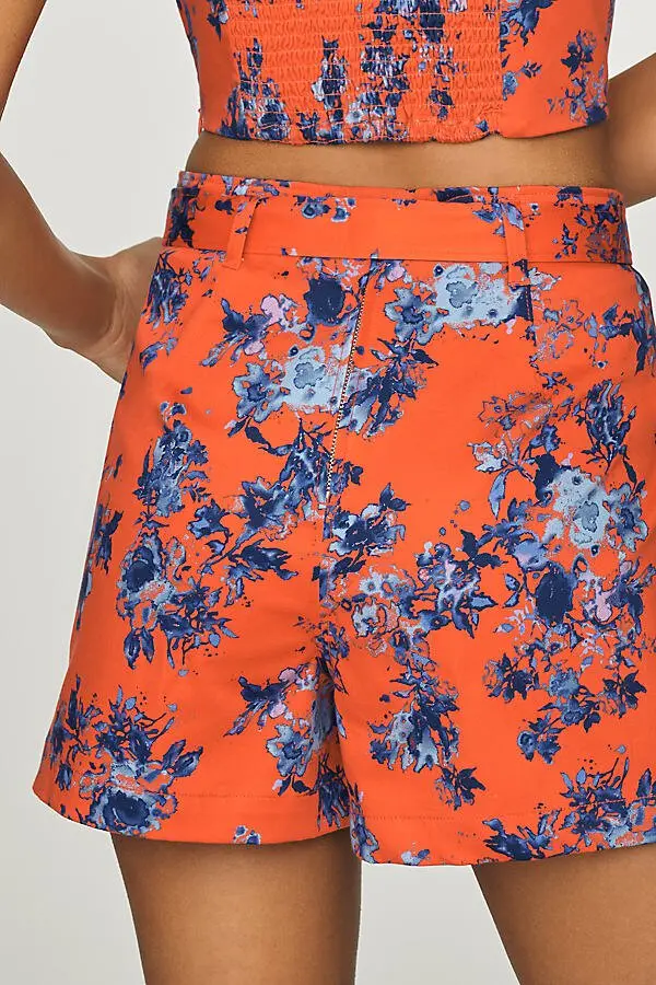 Maeve Brocade Belted Shorts