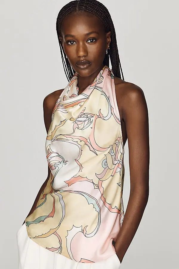Maeve Silken Cowl Neck Sleeveless Top
