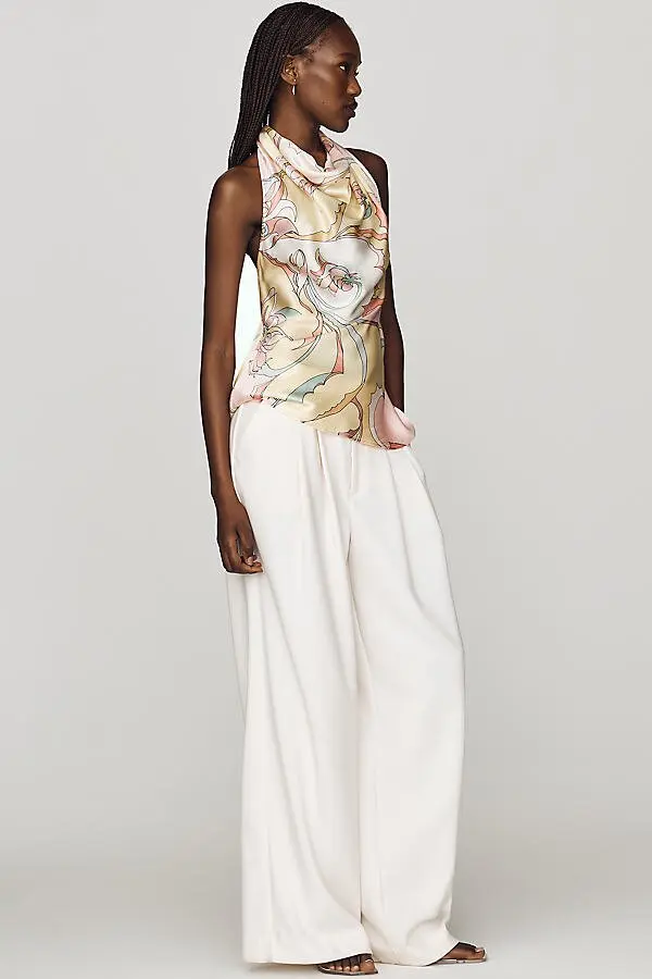 Maeve Silken Cowl Neck Sleeveless Top