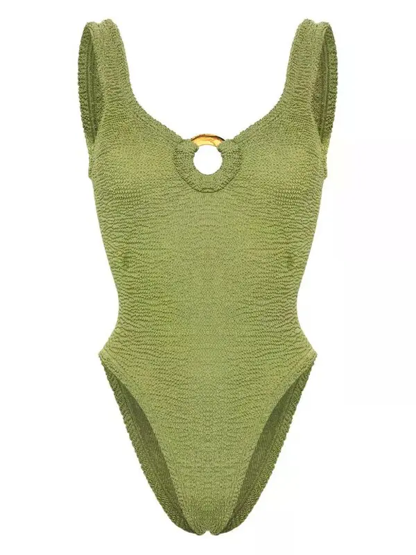Hunza G Celine Seersucker Swimsuit - Green