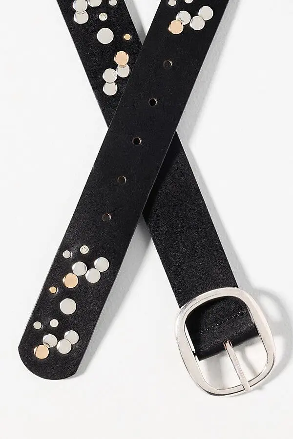 Anthropologie Cluster Studded Leather Belt