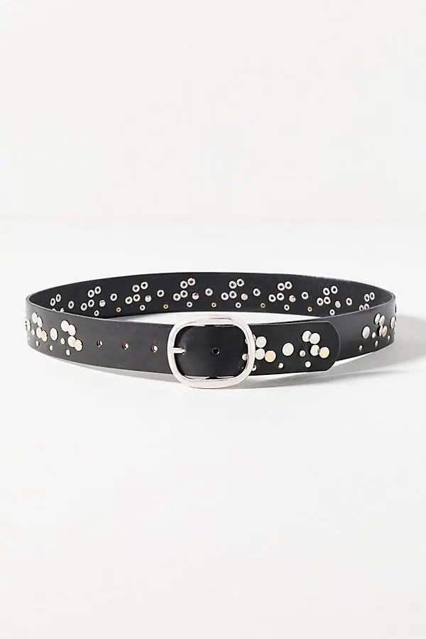 Anthropologie Cluster Studded Leather Belt