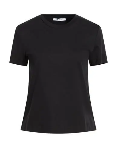 Max Mara Cotton T-shirt With Embroidered Logo - Black