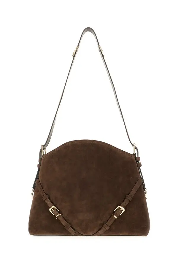 Givenchy Suede Shoulder Bag With Buckle Detail - Multicolor