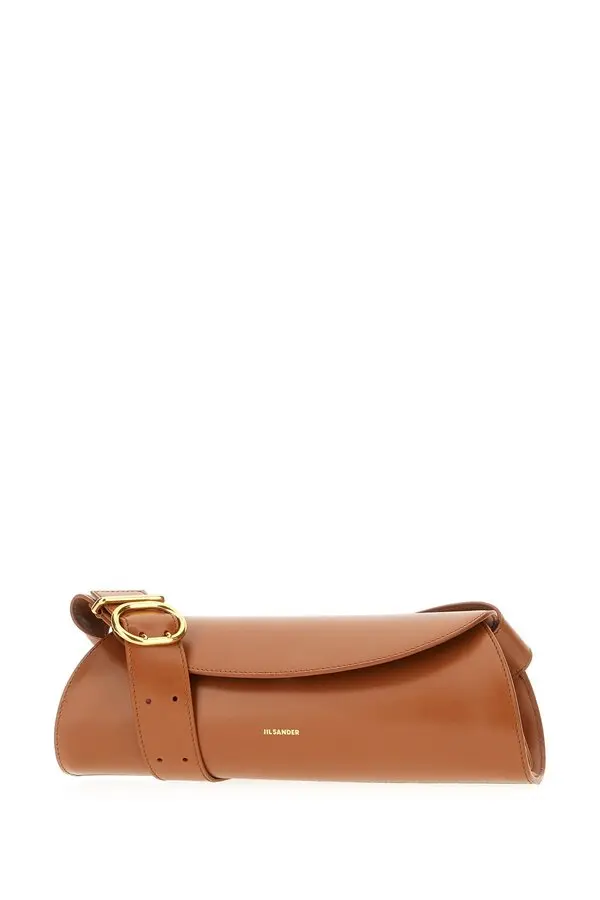 JIL SANDER Leather Shoulder Bag With Buckle Detail - Multicolor