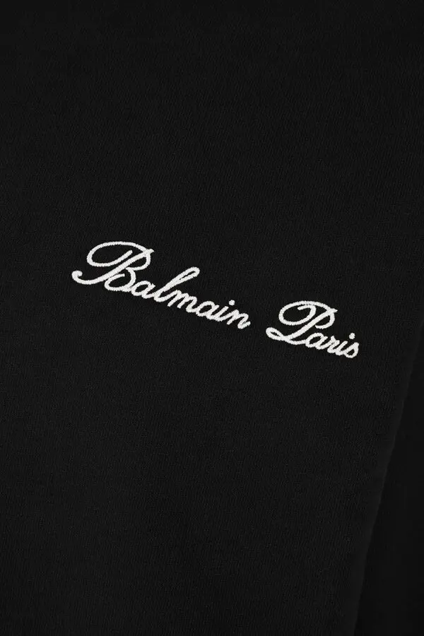 Balmain Embroidered Logo Hoodie