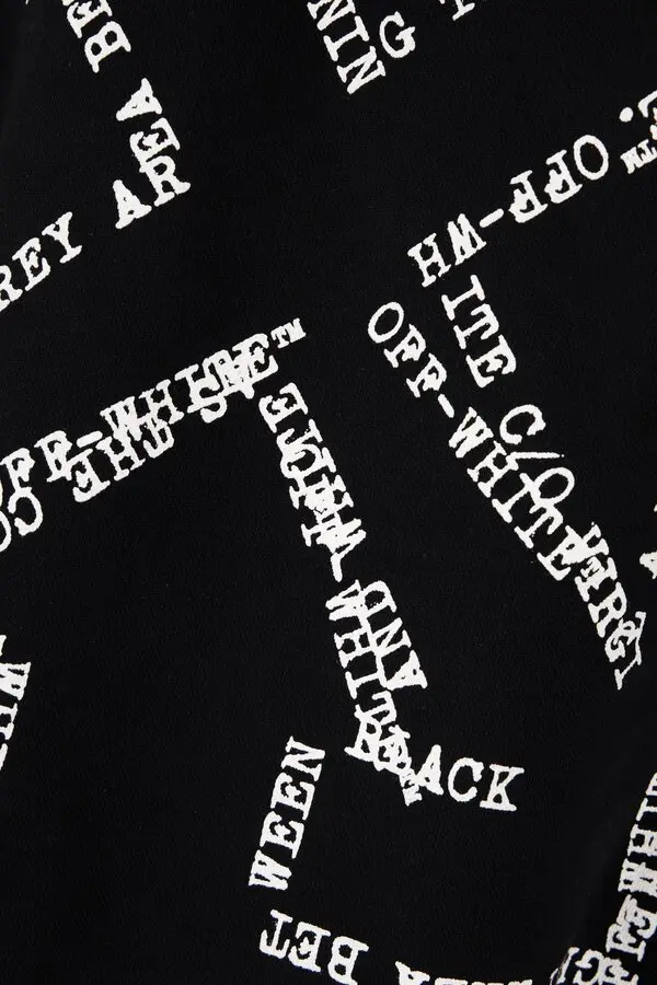 Off-White Black Logo Print Cotton Hoodie