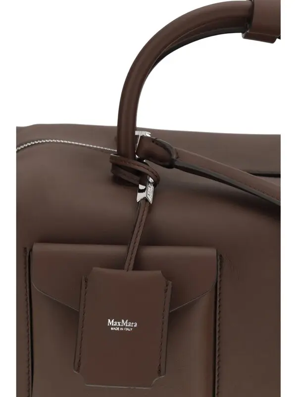 Max Mara Holdall Cargo Leather Handbag - Brown