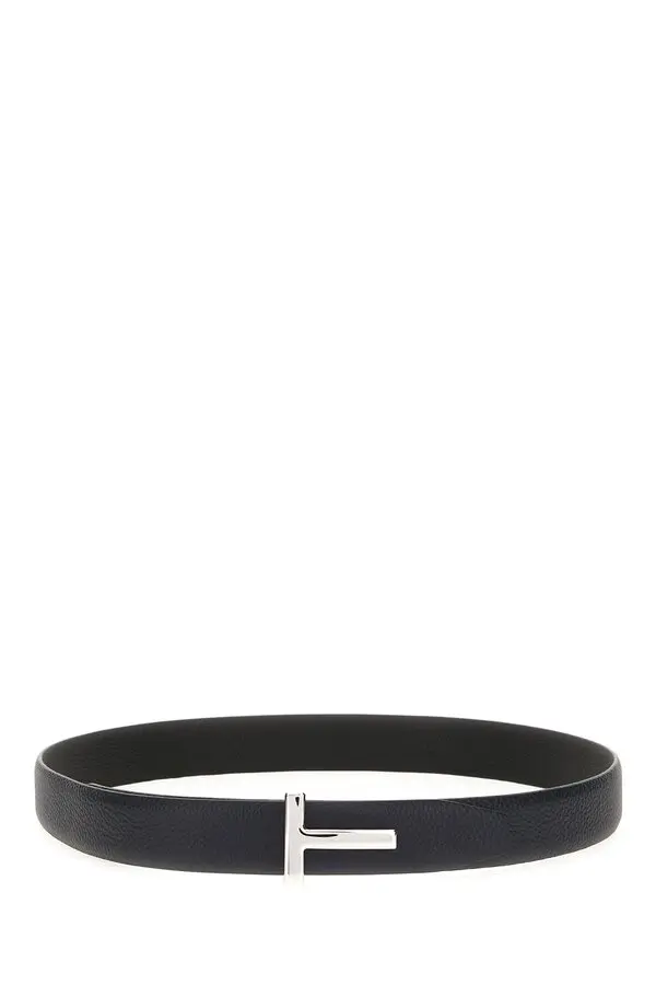TOM FORD Leather Belt With 't' Buckle - Multicolor