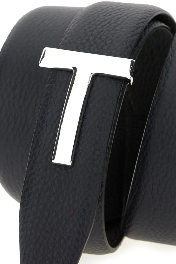 TOM FORD Leather Belt With 't' Buckle - Multicolor