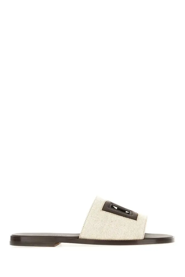 Dolce & Gabbana Slip-on Sandals With Logo Detail - Multicolor