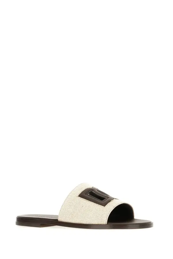 Dolce & Gabbana Slip-on Sandals With Logo Detail - Multicolor