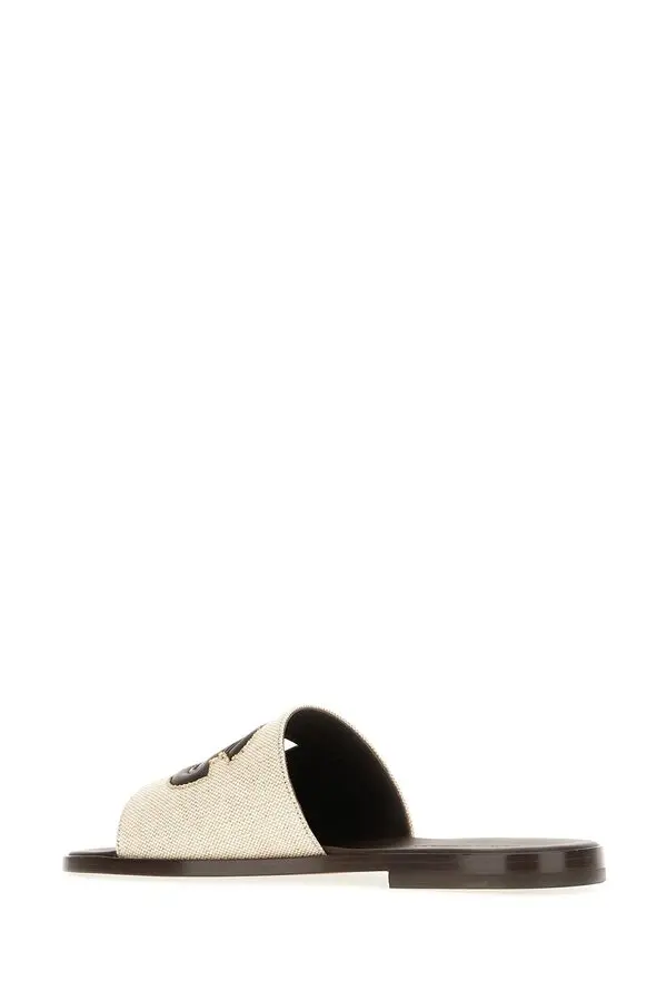 Dolce & Gabbana Slip-on Sandals With Logo Detail - Multicolor