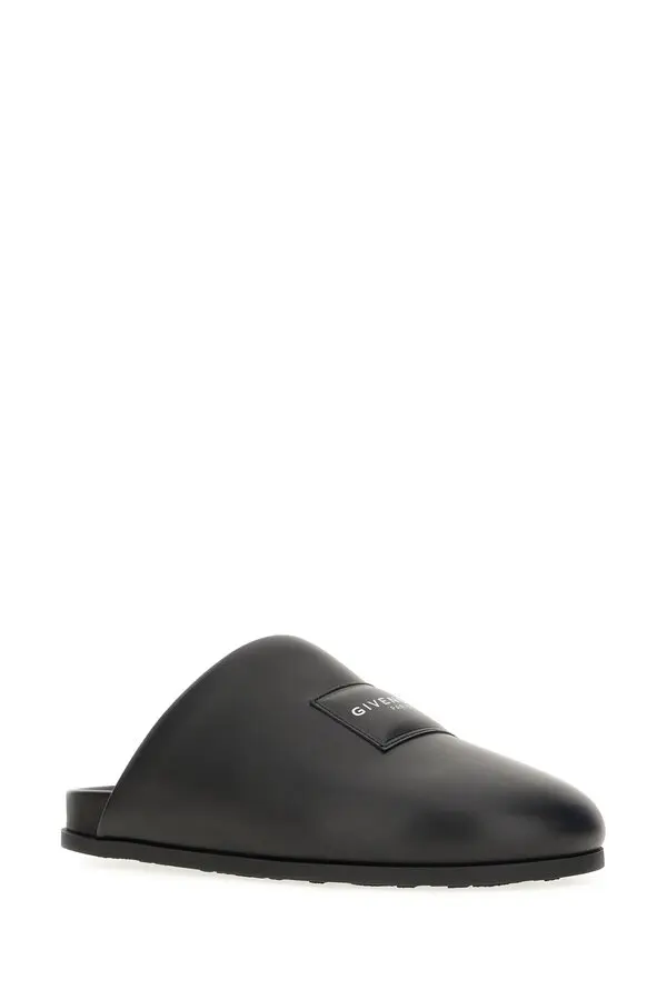Givenchy Black Leather Slippers - Multicolor
