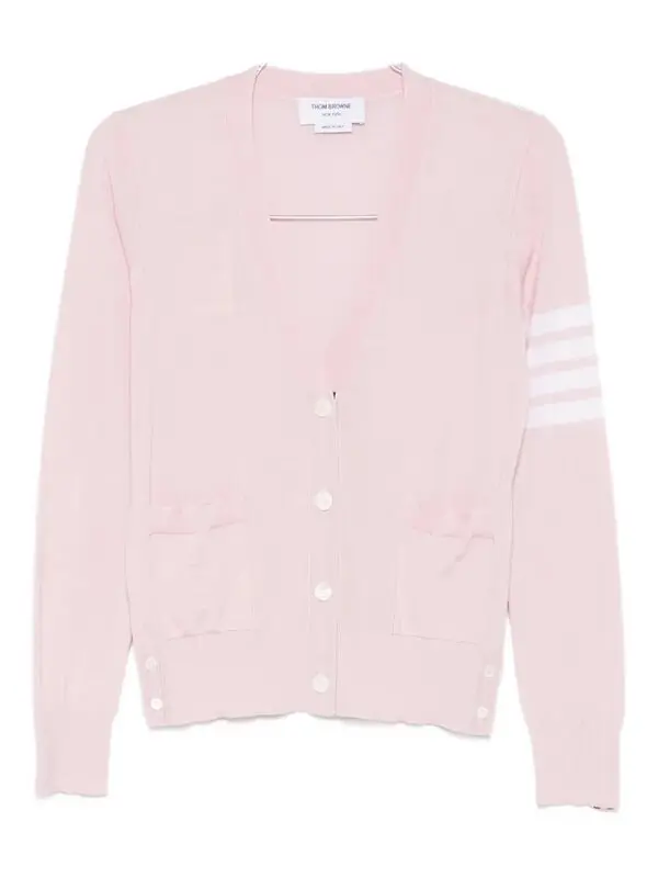 Thom Browne Striped V-neck Cardigan With Pockets - Multicolor