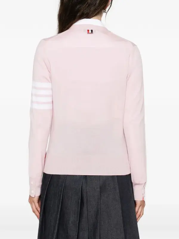 Thom Browne Striped V-neck Cardigan With Pockets - Multicolor