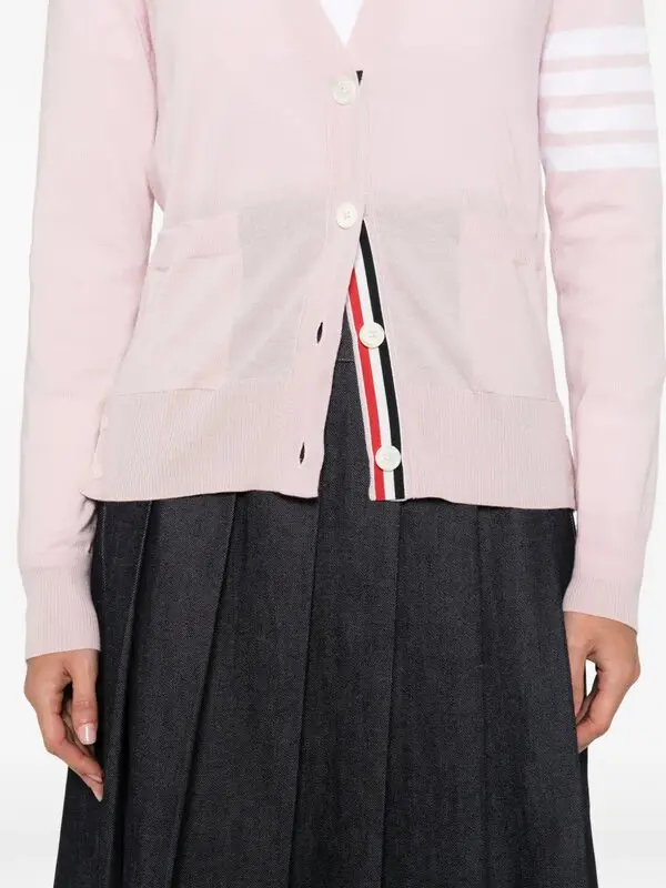 Thom Browne Striped V-neck Cardigan With Pockets - Multicolor