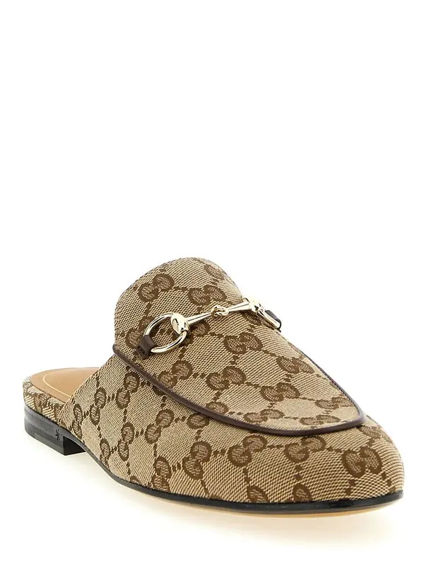 Gucci Princetown Slippers With All-over Logo Print
