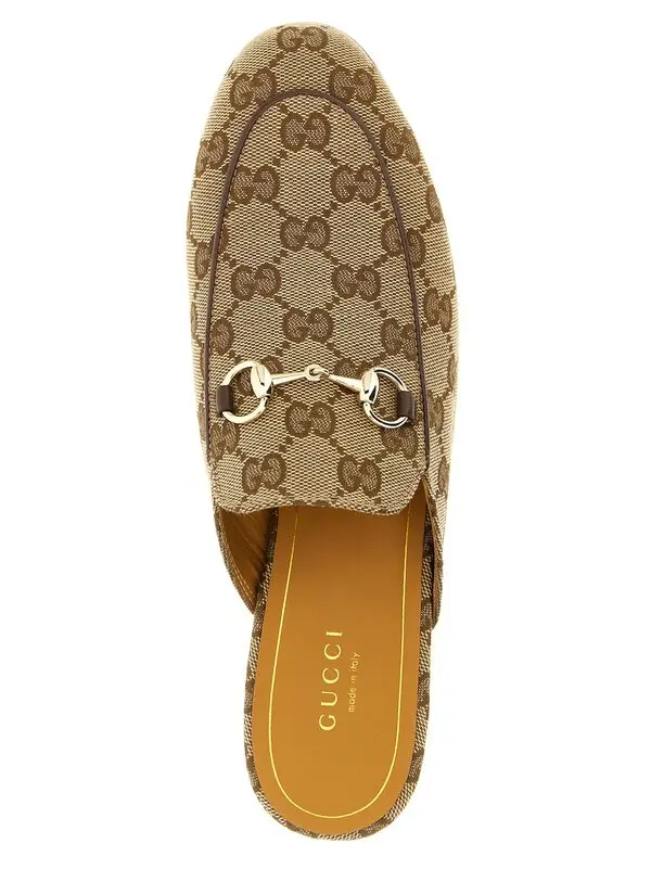 Gucci Princetown Slippers With All-over Logo Print