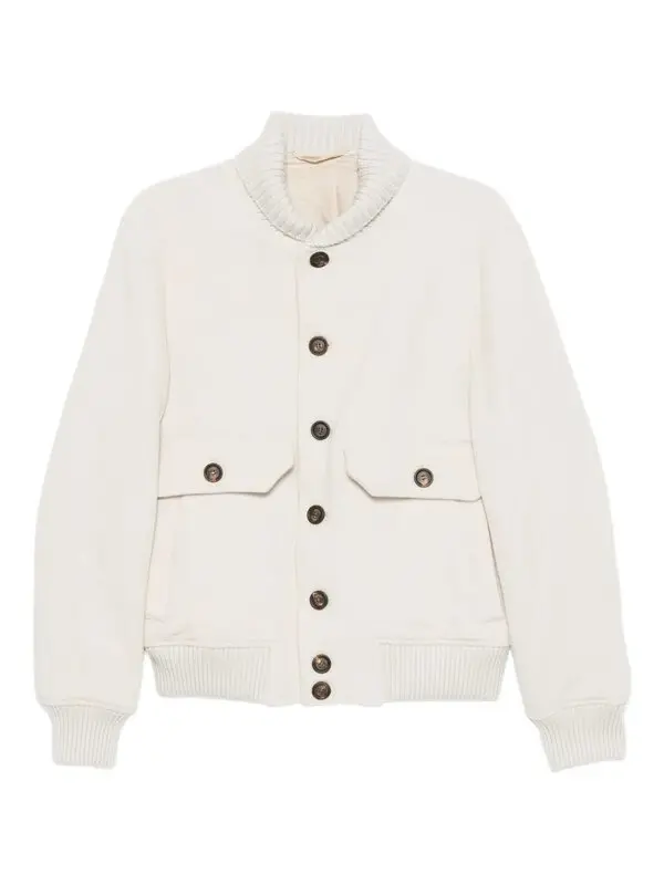 Eleventy Buttoned Jacket In Beige Wool Blend