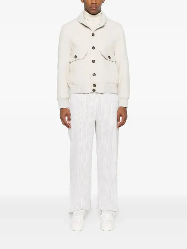 Eleventy Buttoned Jacket In Beige Wool Blend